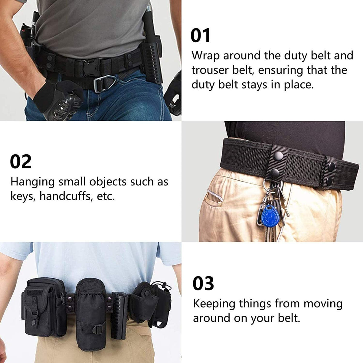 AISENIN Nylon Belt Keepers for Duty Belt , Police Belt Keepers with Do ...